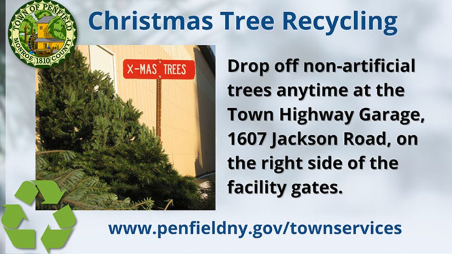 Penfield residents can recycle natural Christmas trees at the DPW ...
